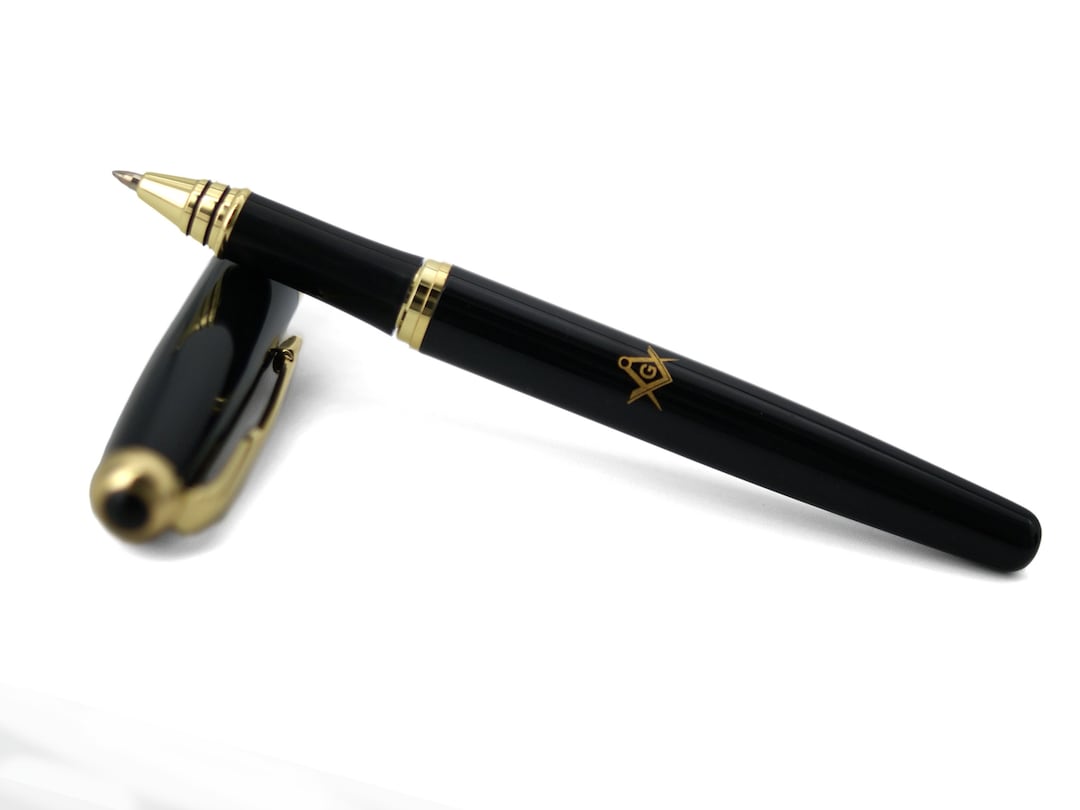Masonic Square and Compasses With "g" Gel Pen in Gold and Black - Etsy