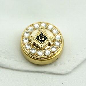 Gold Cuff Button Covers With Masonic Square, Compass and G (pair ...