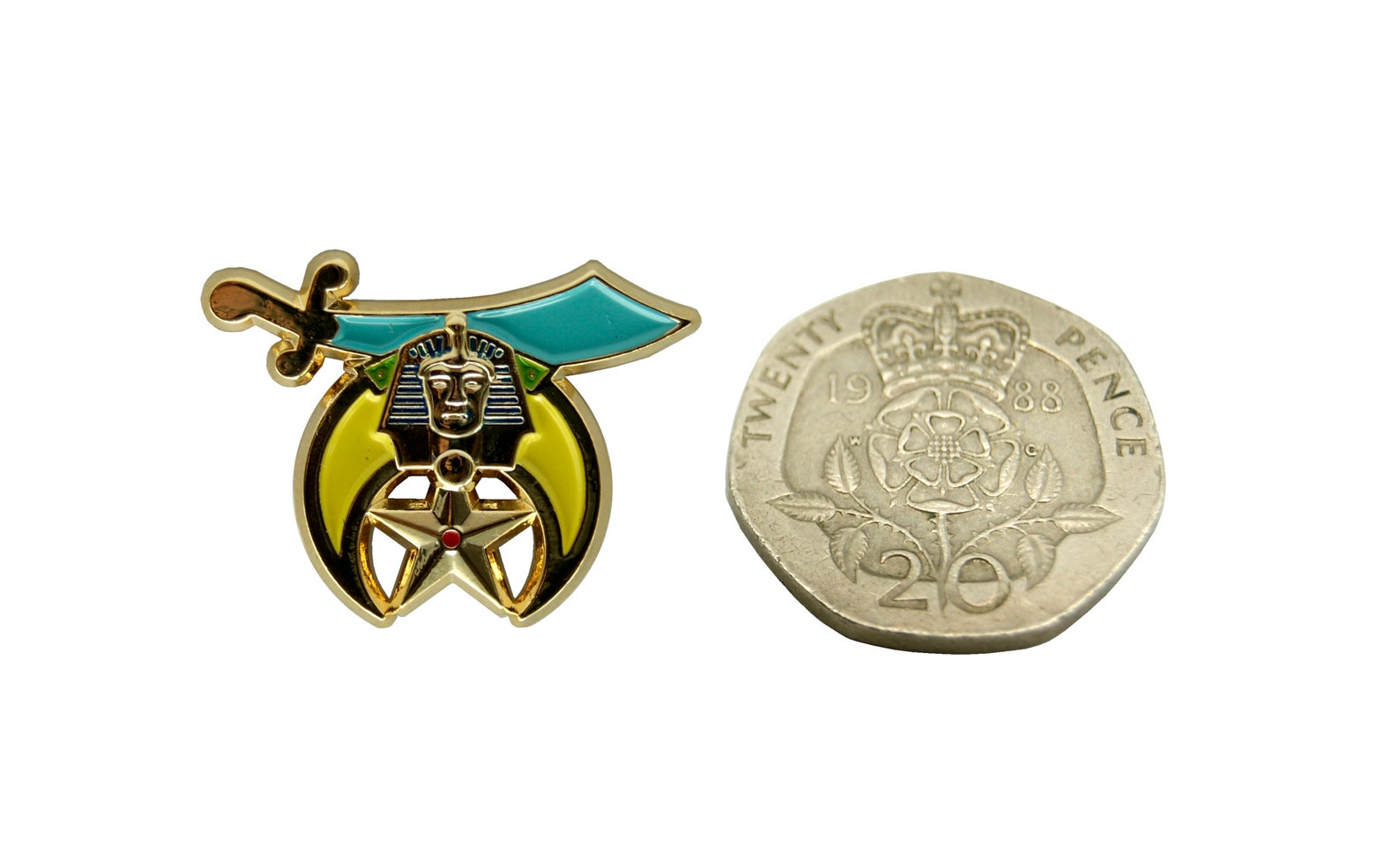 Shriner Lapel Pin Freemasonry Mystic Shrine Scimitar Star and - Etsy