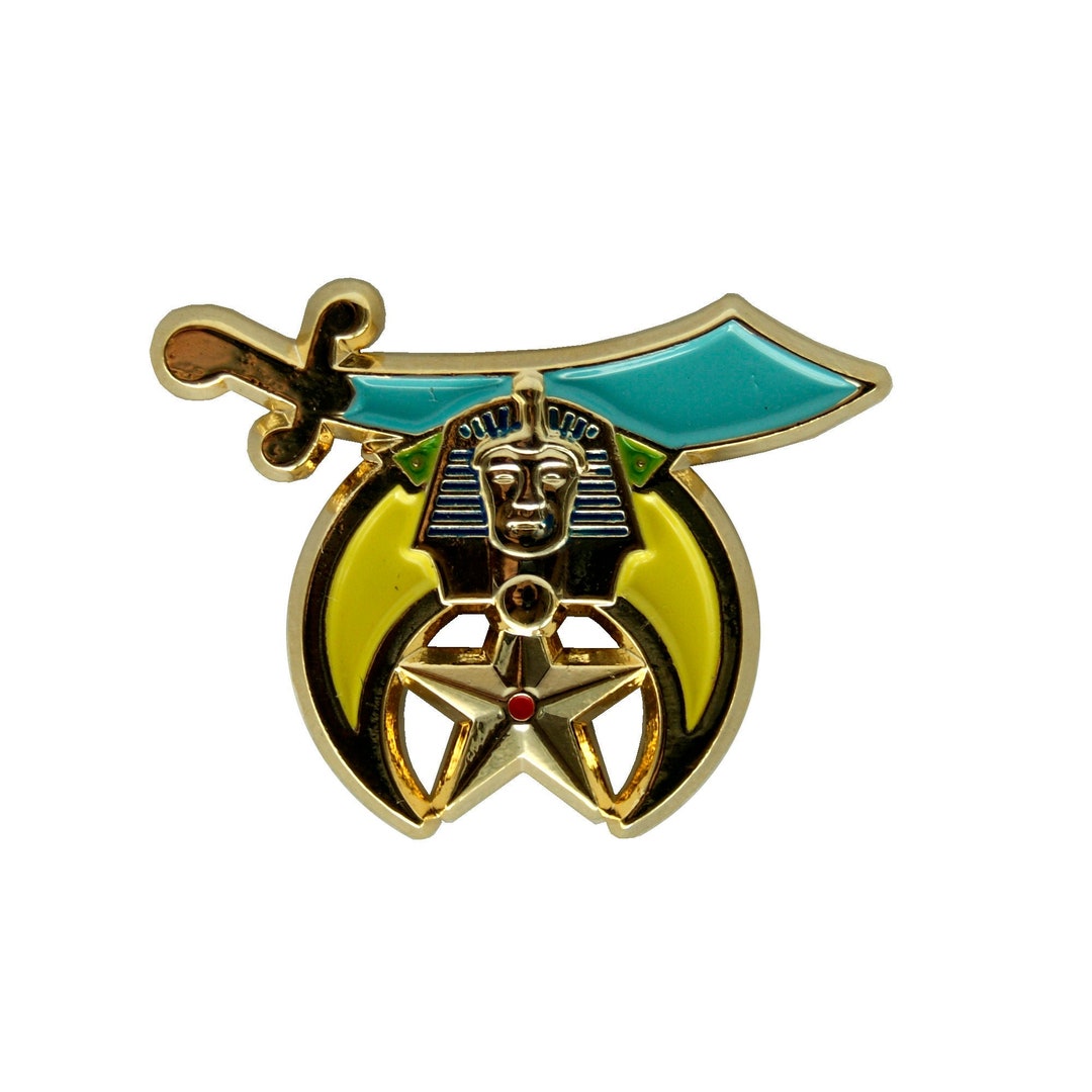 Shriner Lapel Pin Freemasonry Mystic Shrine Scimitar Star and Crescent ...
