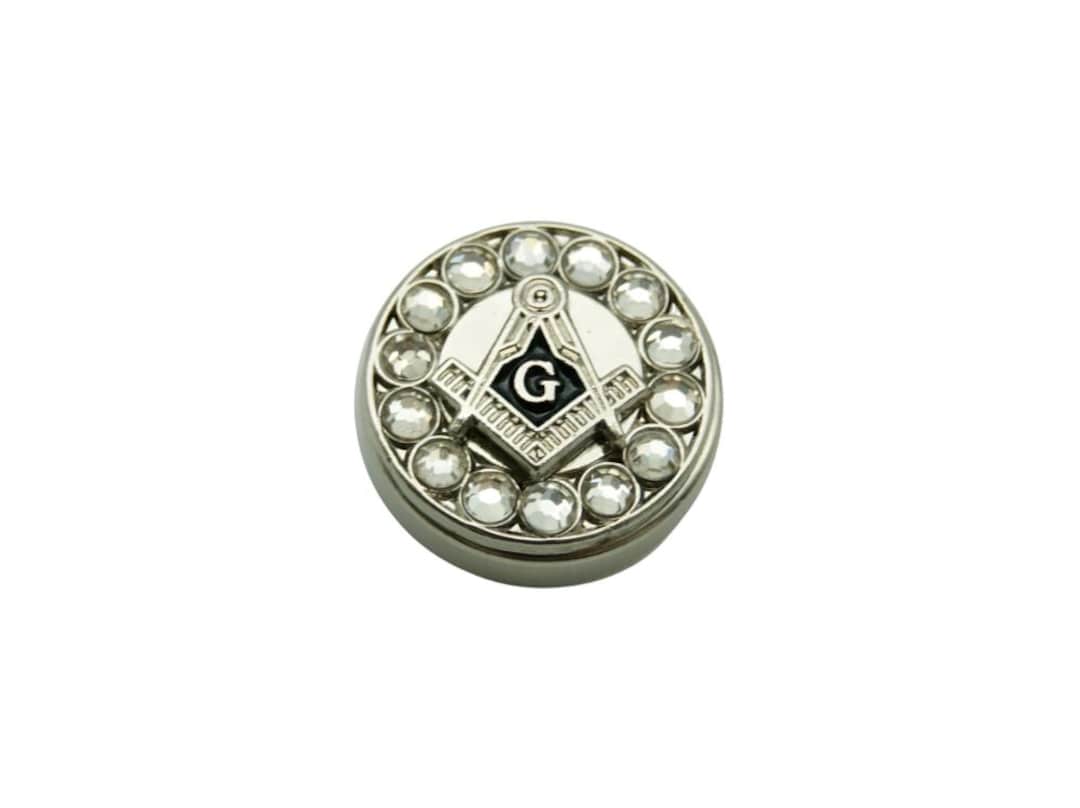Cuff Button Covers With Silver Masonic Square, Compasses and G (pair ...