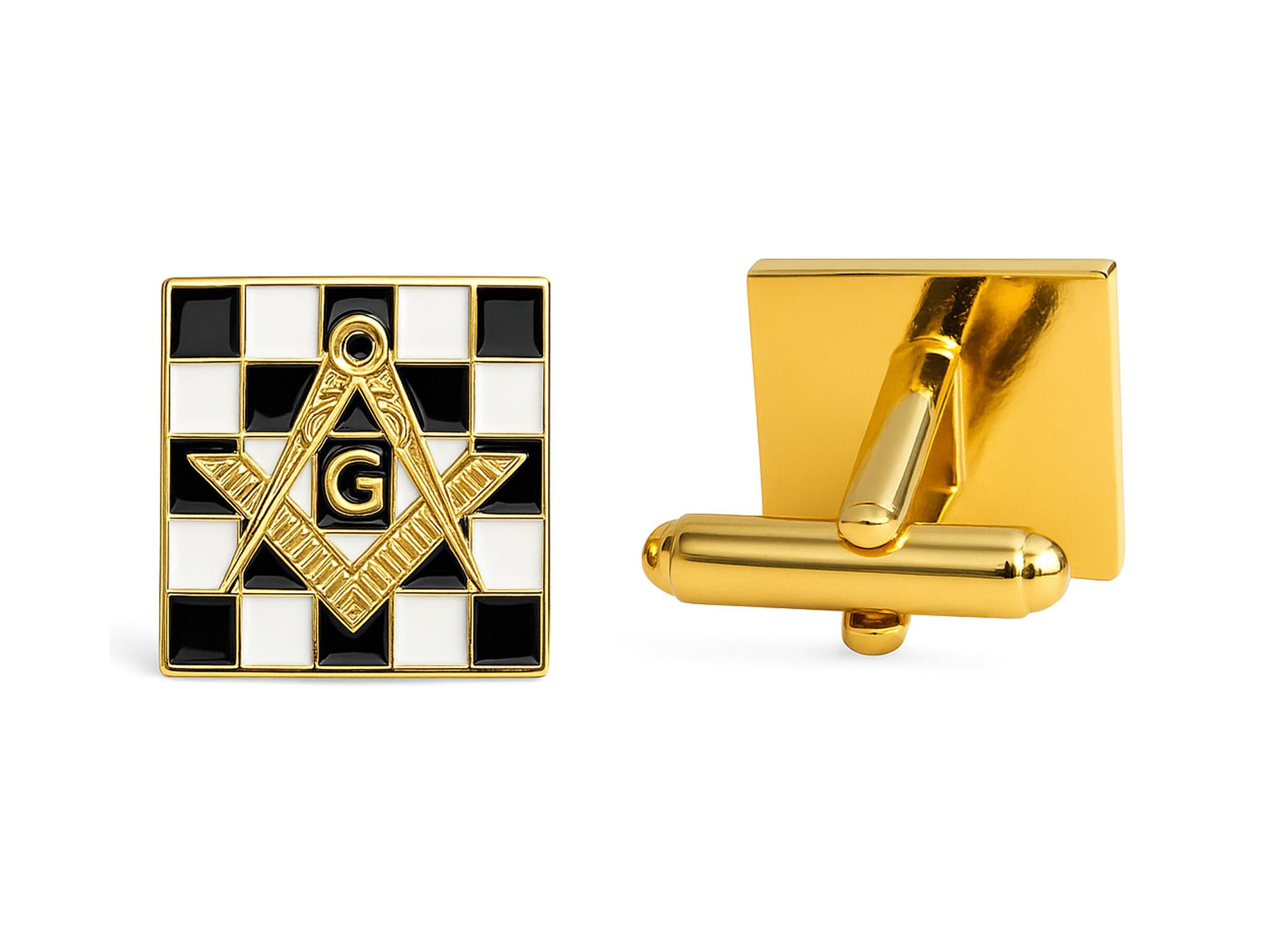 Masonic Chequered Carpet With Square and Compasses & G Cuff Link CL 23 ...