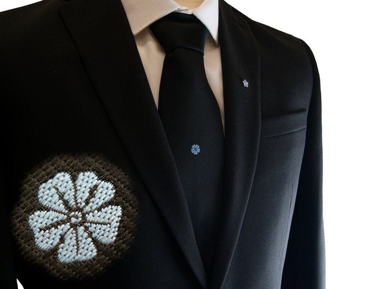 Forget Me Not Masonic Black Woven Tie - Etsy
