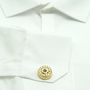 Gold Cuff Button Covers With Masonic Square, Compass and G (pair ...