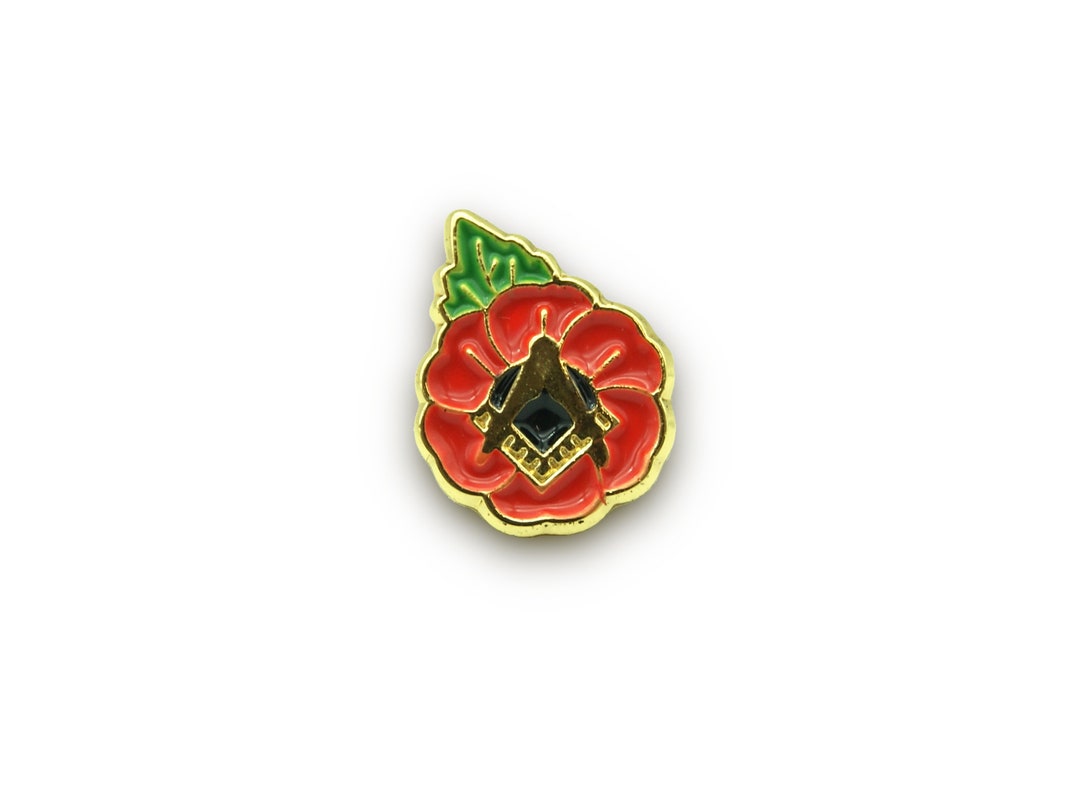 English Masonic Poppy Lapel Pin Square and Compass - Etsy Canada