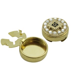 Gold Cuff Button Covers With Masonic Square, Compass and G (pair ...