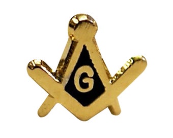 Square and Compass Masonic Pin Lapel. Freemason Signet With Embossed ...