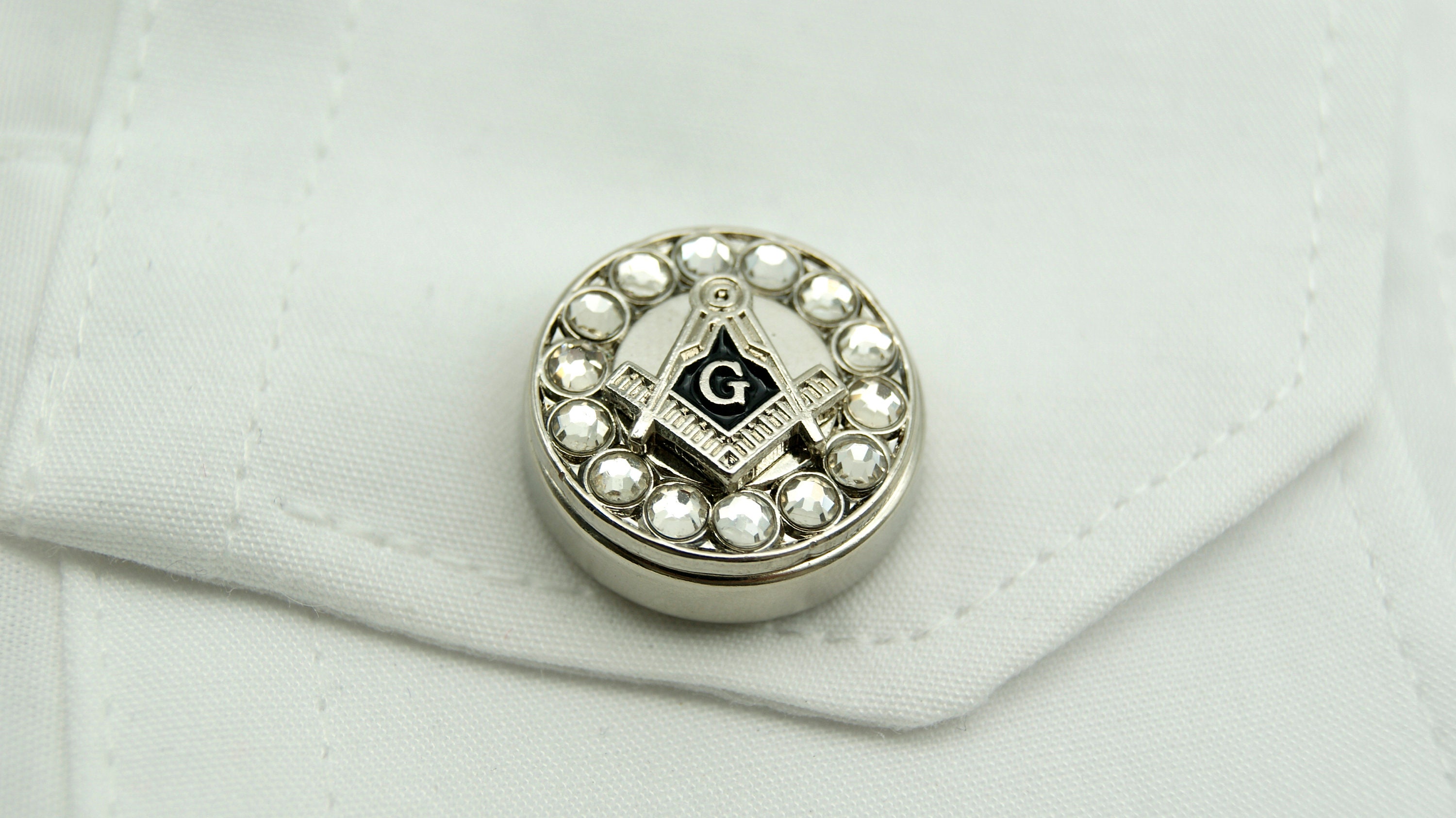 Cuff Button Covers With Silver Masonic Square, Compasses and G (pair ...