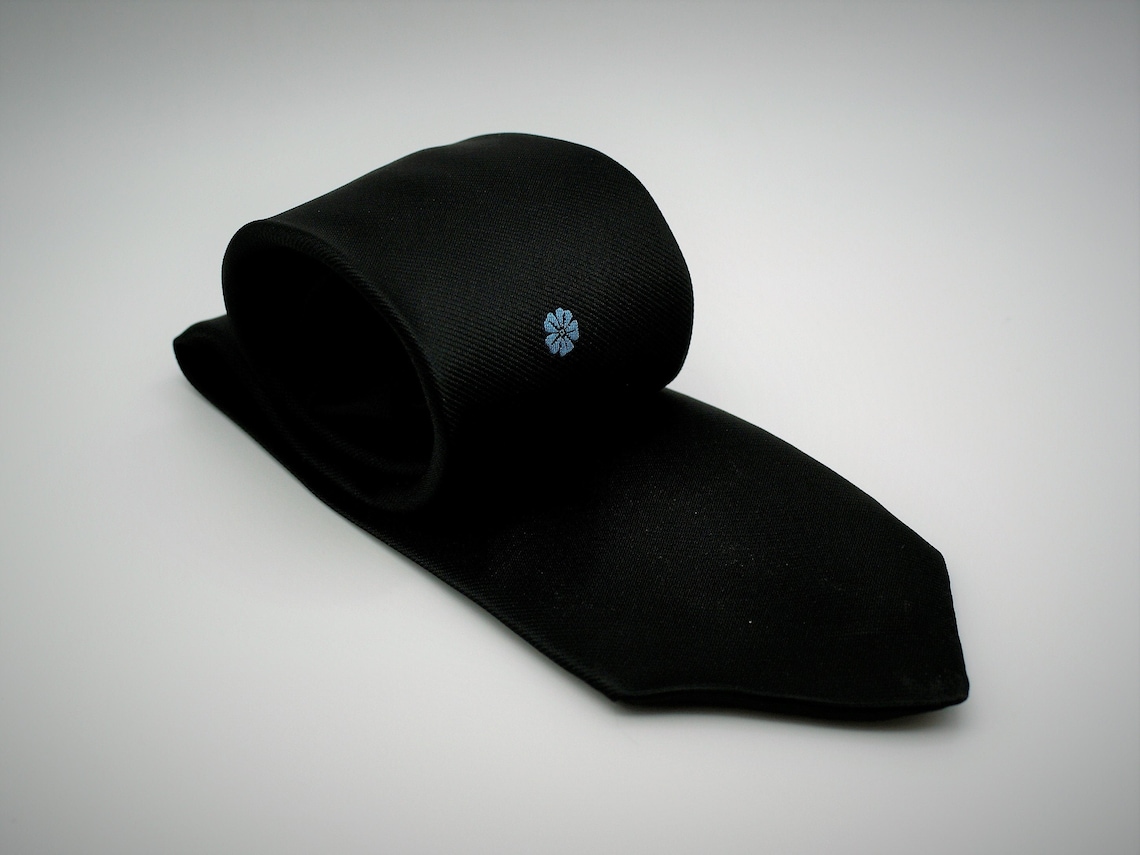 Forget Me Not Masonic Black Woven Tie - Etsy