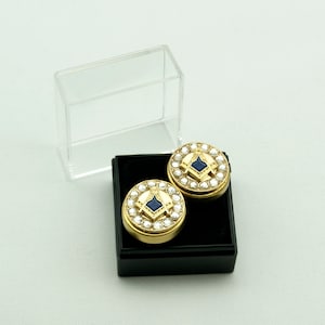 Gold Cuff Button Covers With Masonic Square and Compass (pair ...
