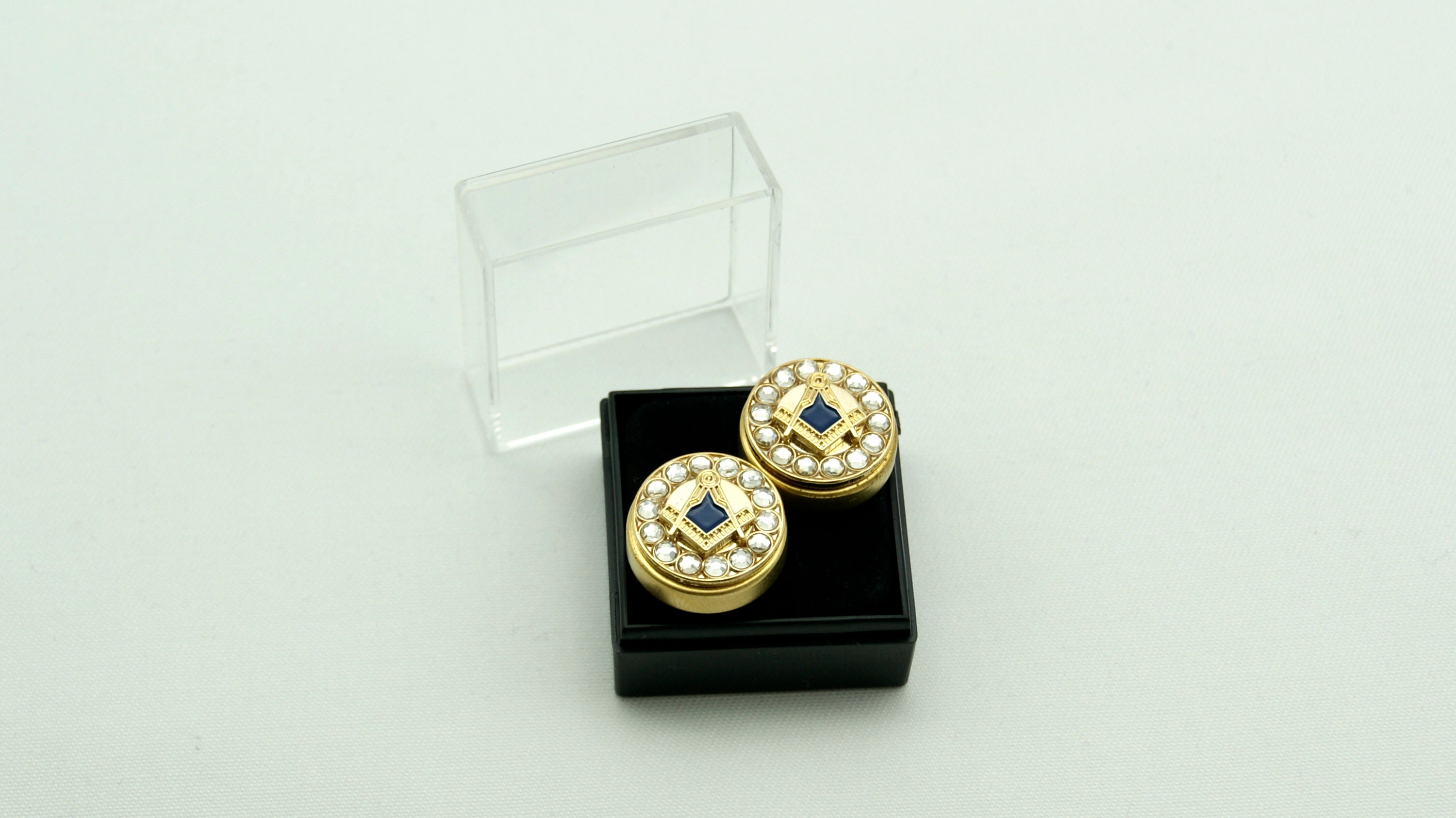 Gold Cuff Button Covers With Masonic Square and Compasses (pair ...