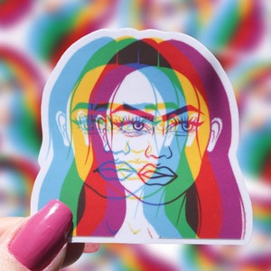 Trippy Face Vinyl Sticker Psychedelic Vinyl Sticker | Etsy
