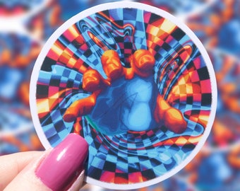 Trippy Face Vinyl Sticker Psychedelic Vinyl Sticker Stickers for ...