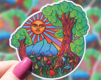 Trippy Face Vinyl Sticker Psychedelic Vinyl Sticker Stickers for ...