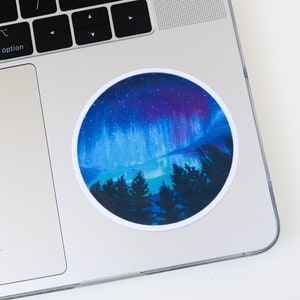 Galaxy Vinyl Sticker | Northern Lights Vinyl Sticker | Night Sky ...
