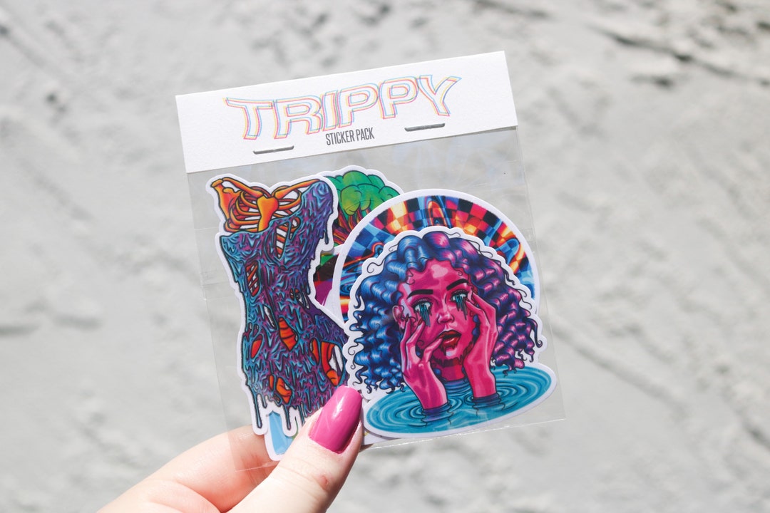 5pcs Trippy Vinyl Sticker Pack | Psychedelic Vinyl Sticker Pack ...