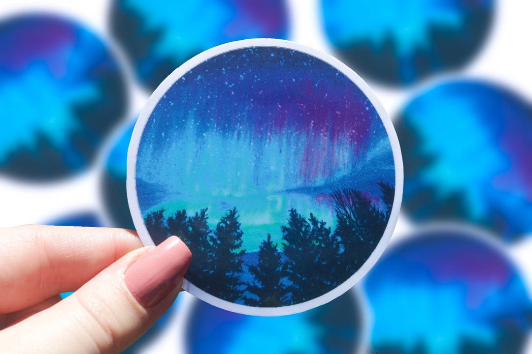 Galaxy Vinyl Sticker Northern Lights Vinyl Sticker Night Sky Sticker ...