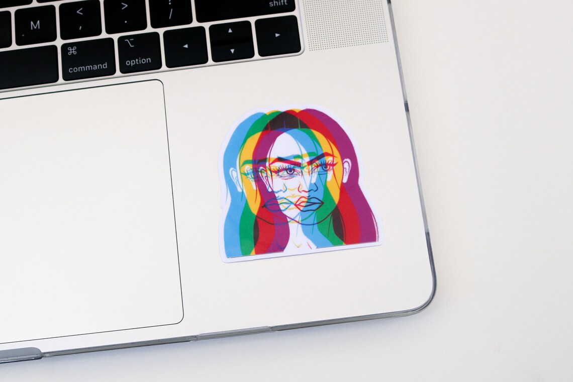 Trippy Face Vinyl Sticker Psychedelic Vinyl Sticker | Etsy