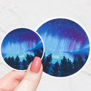 Galaxy Vinyl Sticker | Northern Lights Vinyl Sticker | Night Sky ...