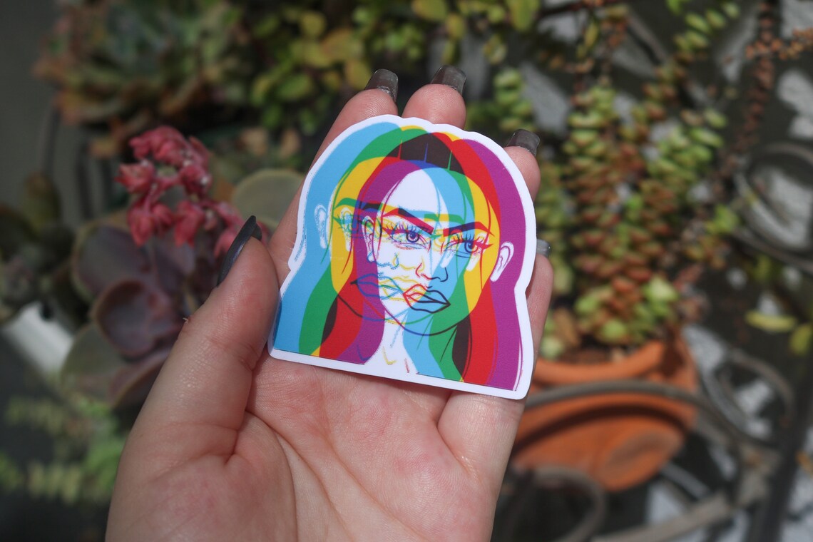 Trippy Face Vinyl Sticker Psychedelic Vinyl Sticker | Etsy