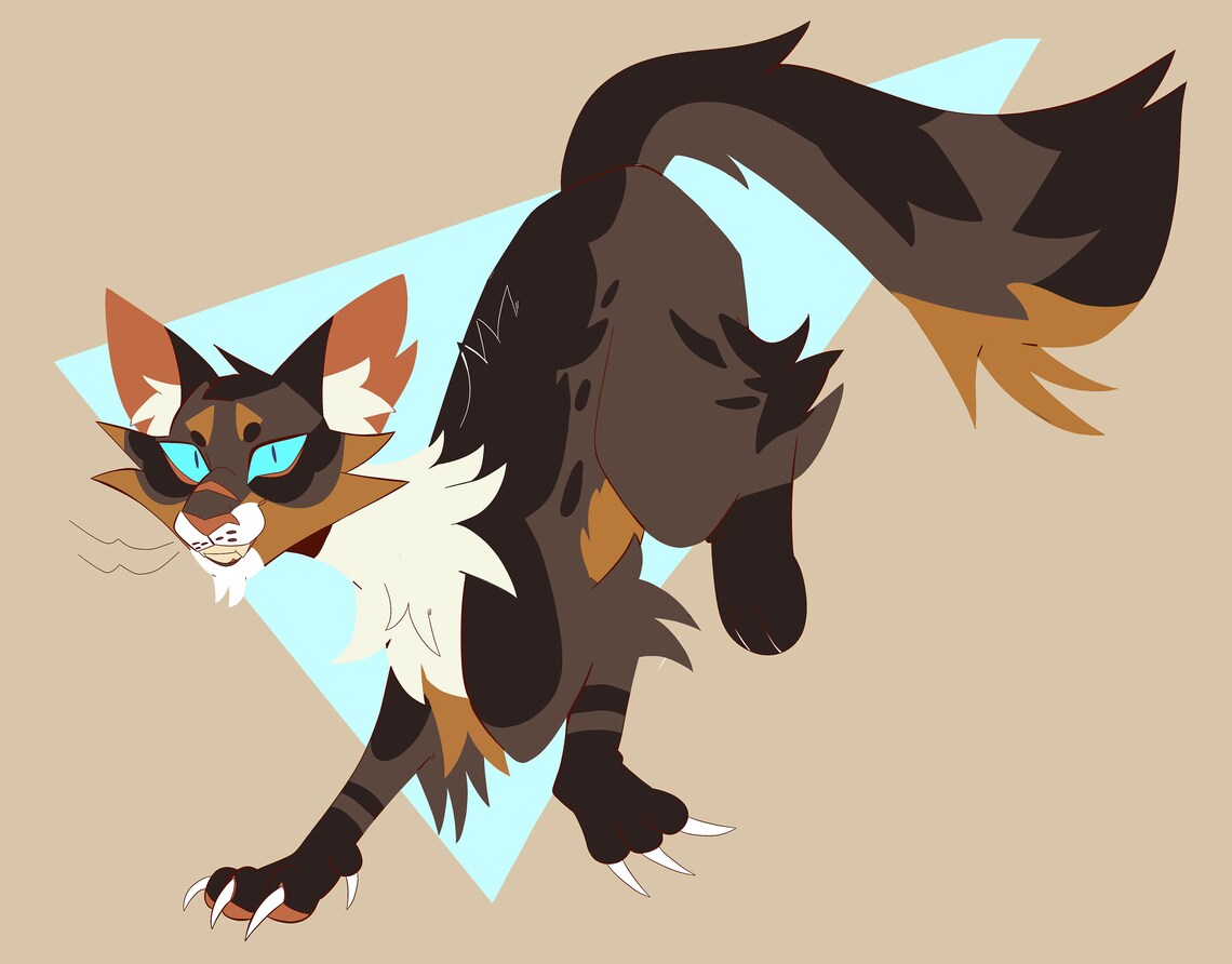 Hawk Battle Feline Sticker - Etsy
