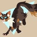 Hawk Battle Feline Sticker - Etsy