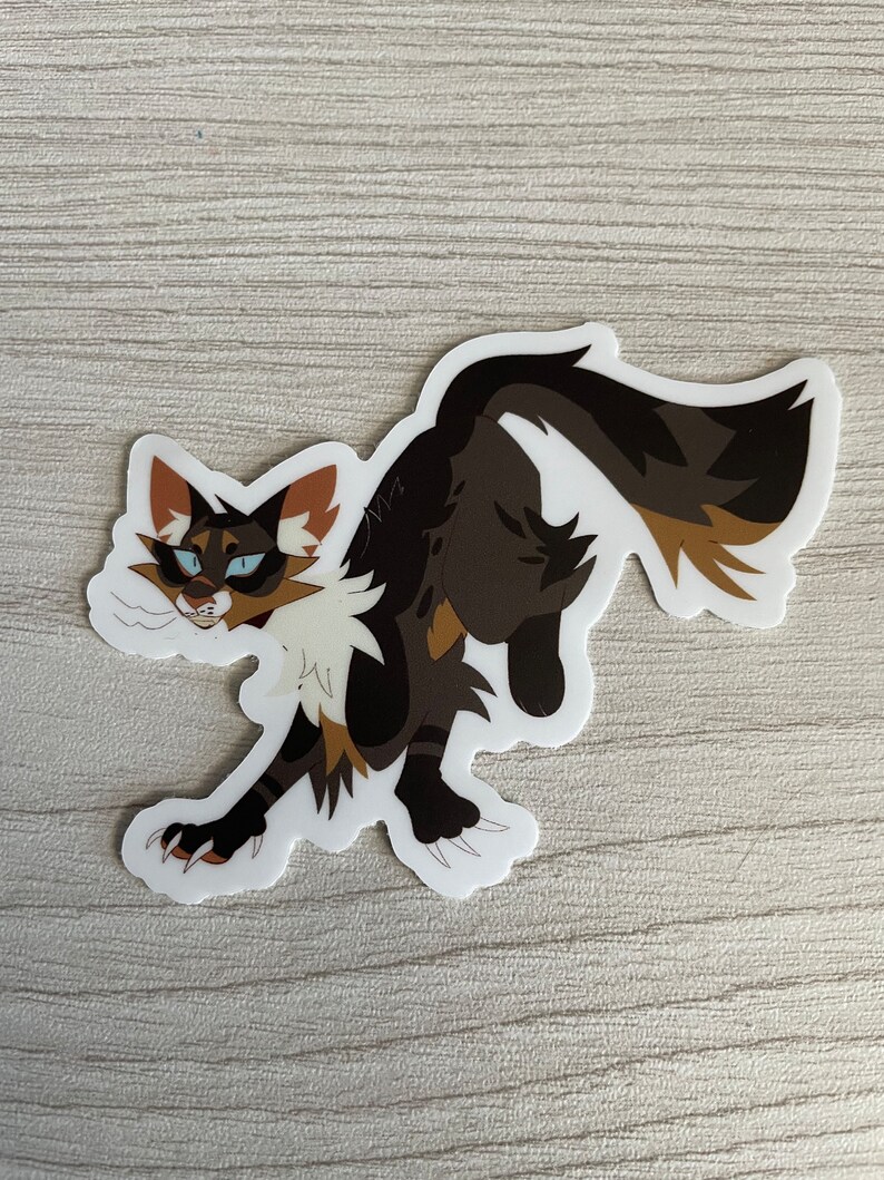 Hawk Battle Feline Sticker - Etsy