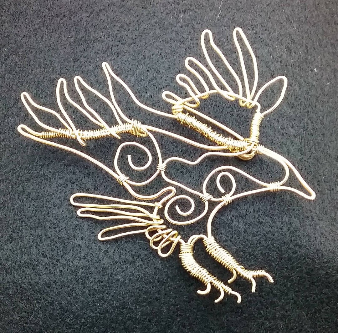 Bronze Wire Wrapped Raven - Etsy