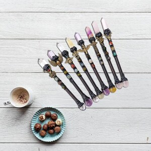 Natural Crystal Magic Halloween Sceptercolumn Witch Cane Wand - Etsy