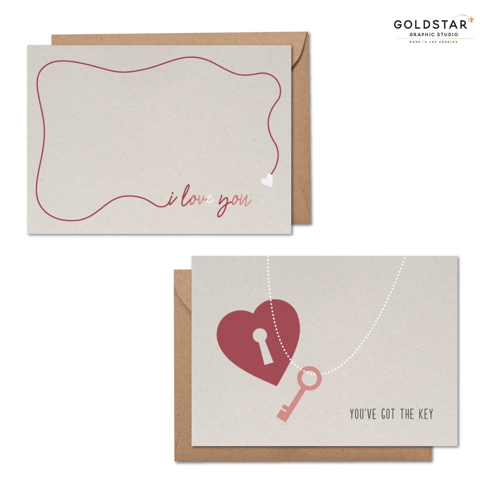 Rustic Modern Valentine's Day Greeting Cards by GSGS - 4 Pk Assorted 5 ...