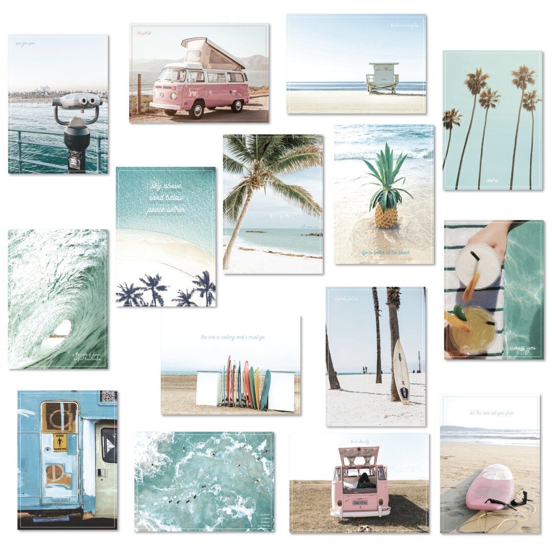 15 Pack Vintage Beach Postcards - 5 X 7 Postcards - PC001004 - Handmade ...