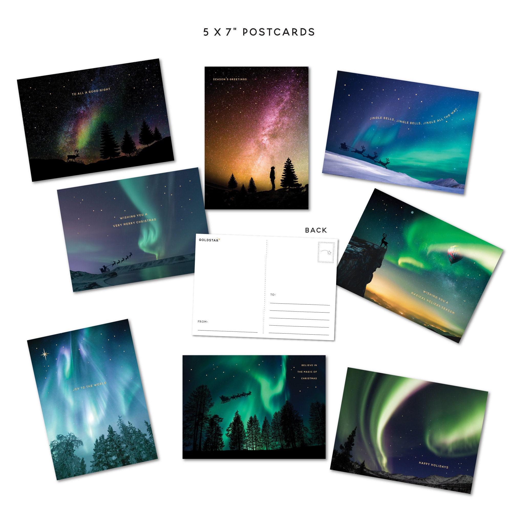Postcards Northern Lights Aurora Borealis Christmas Cards - Etsy Singapore