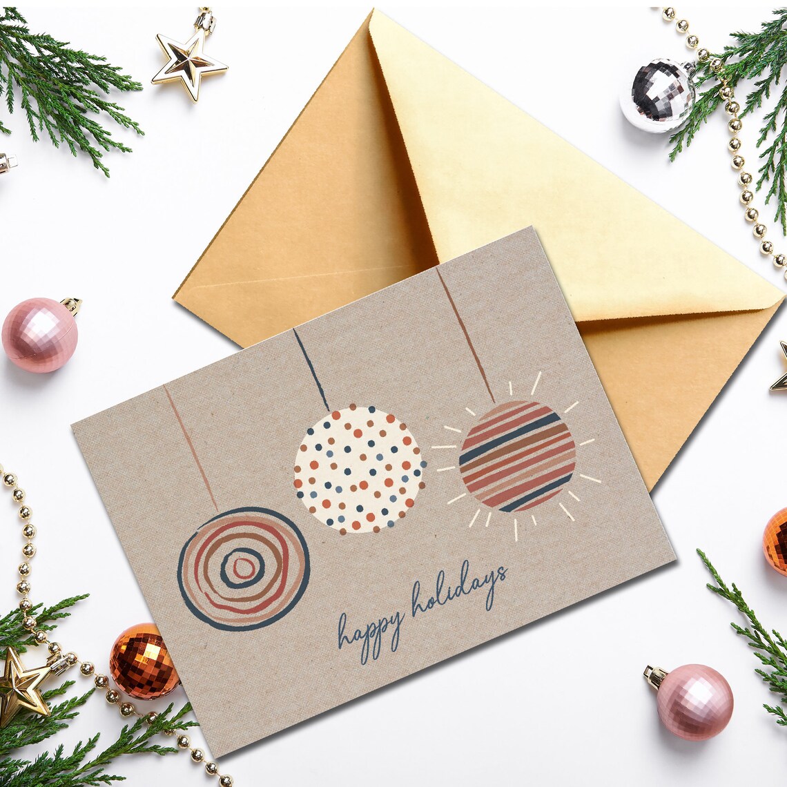 Single Design Greeting Cards - Rustic Modern Christmas - Holiday ...