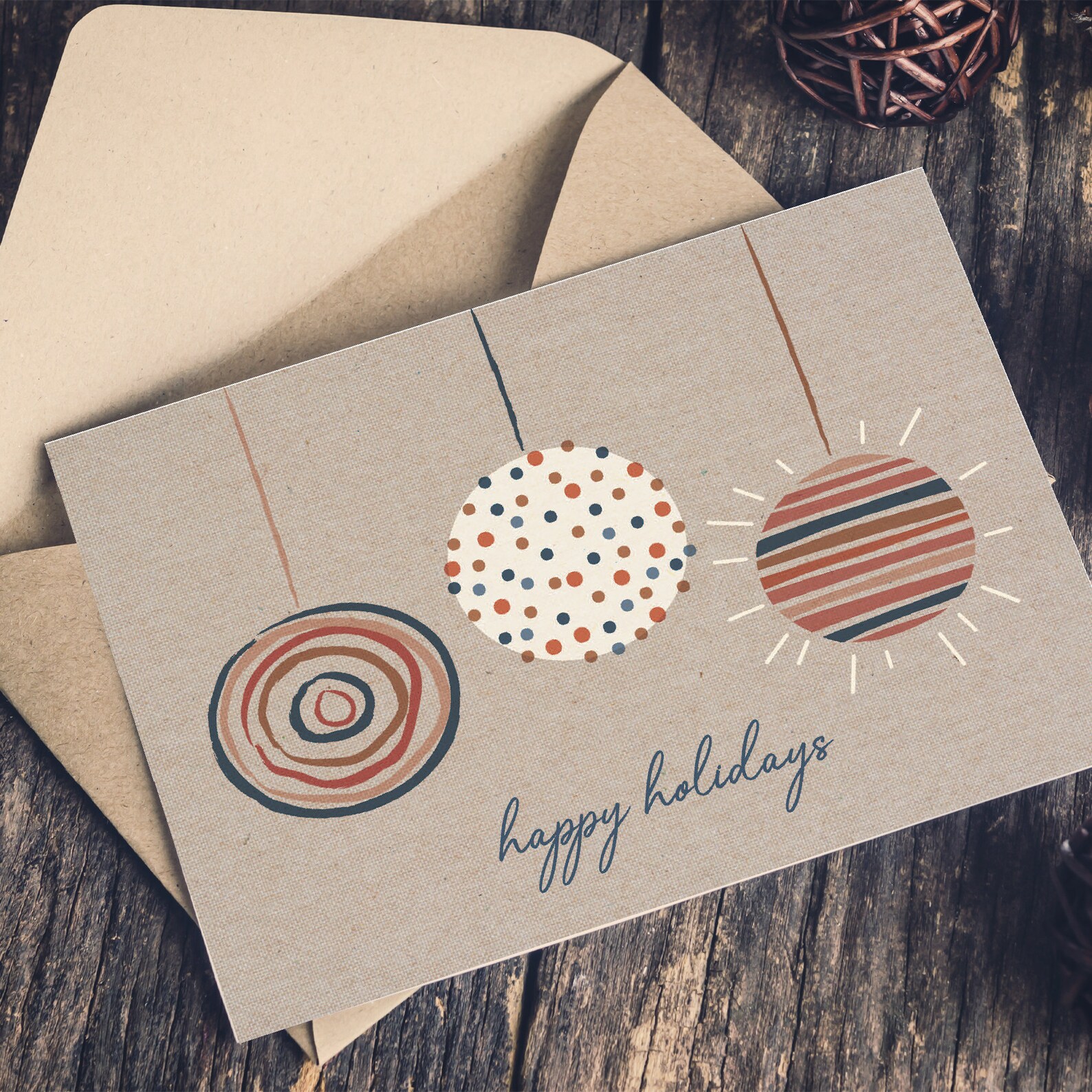 Single Design Greeting Cards - Rustic Modern Christmas - Holiday ...