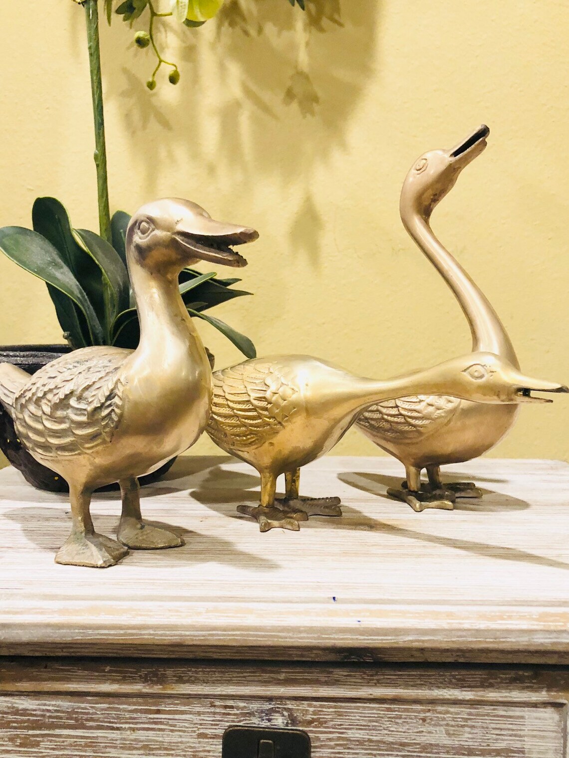 3 Vintage Solid Brass Ducks, Brass Ducks, Gift for Him, Gift for Her ...