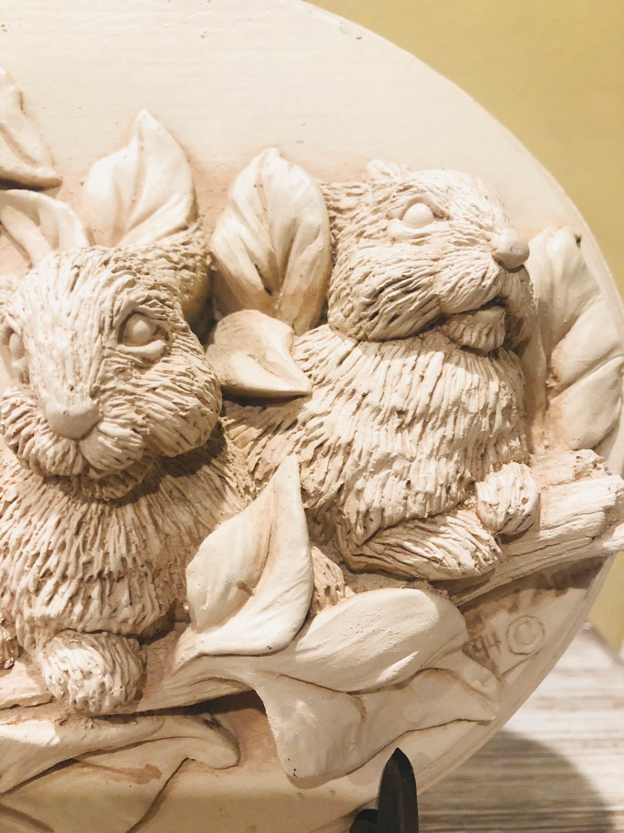 Gary Apsit Rabbit Plaque, Easter Decor, Spring Decor, Vintage Bunny ...