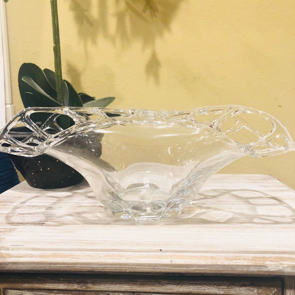 Large Clear glass basket, home decor, gift for her, gift idea - Etsy.de