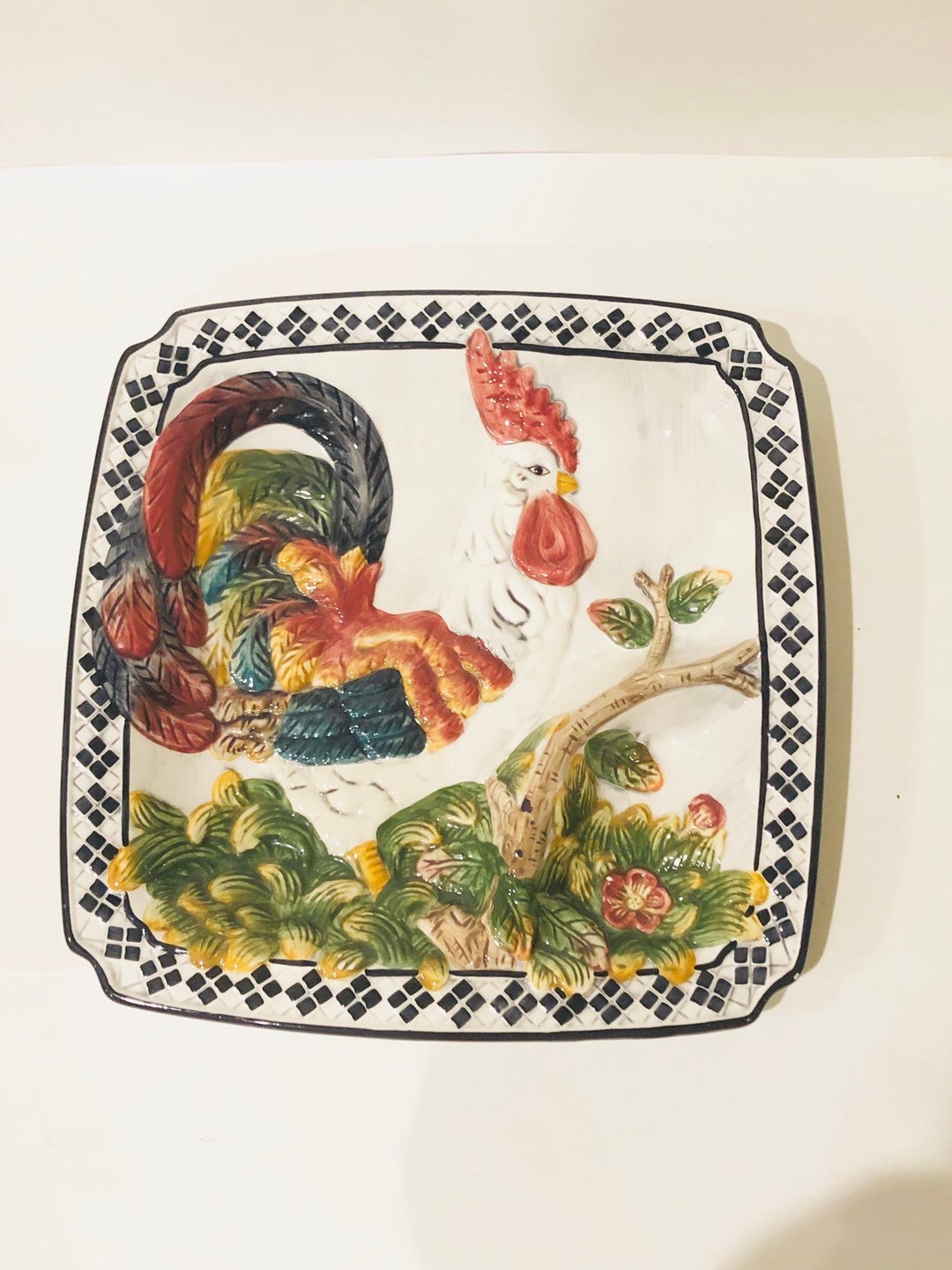 Vintage CBK Ltd Rooster Serving Tray, Knitt Knack, Appetizer, Snack ...