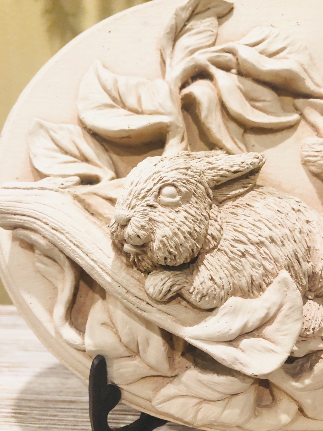 Gary Apsit Rabbit Plaque, Easter Decor, Spring Decor, Vintage Bunny ...