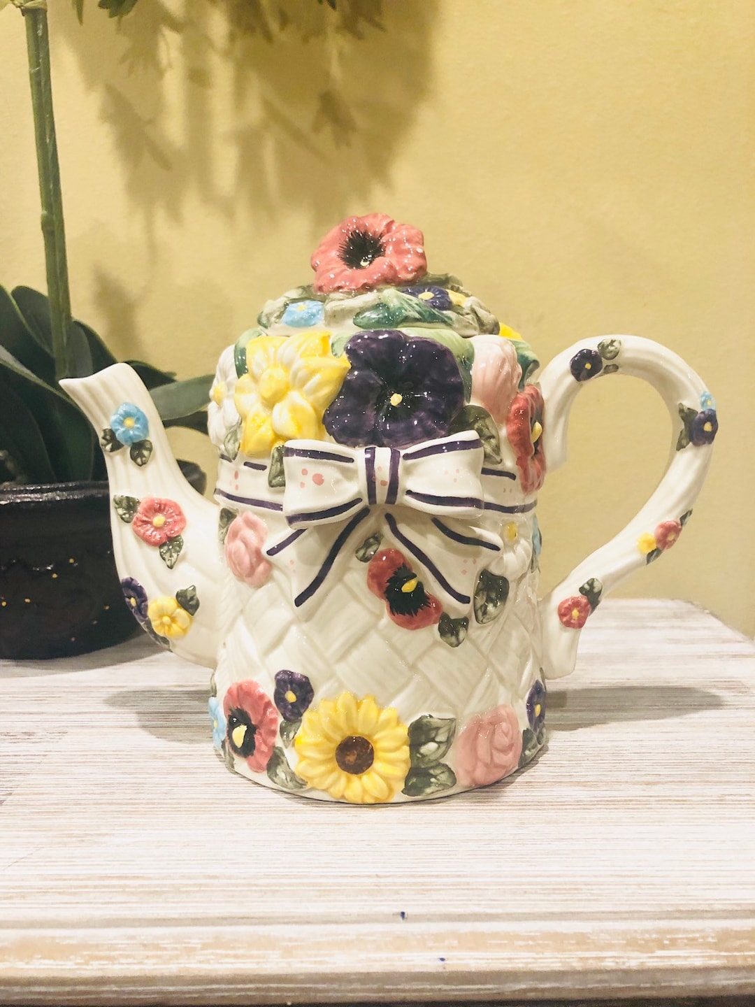 Vintage Beautiful Floral Teapot, Spring Decor, Collectibles Teapot ...