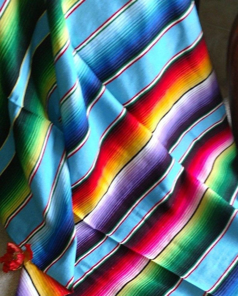 Large 82 X 55 Mexican Traditional Serape Blanket Multi Color - Etsy