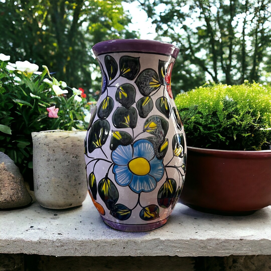 Talavera Vase Mexican Ceramic Pottery for Stunning Home Decor - Etsy