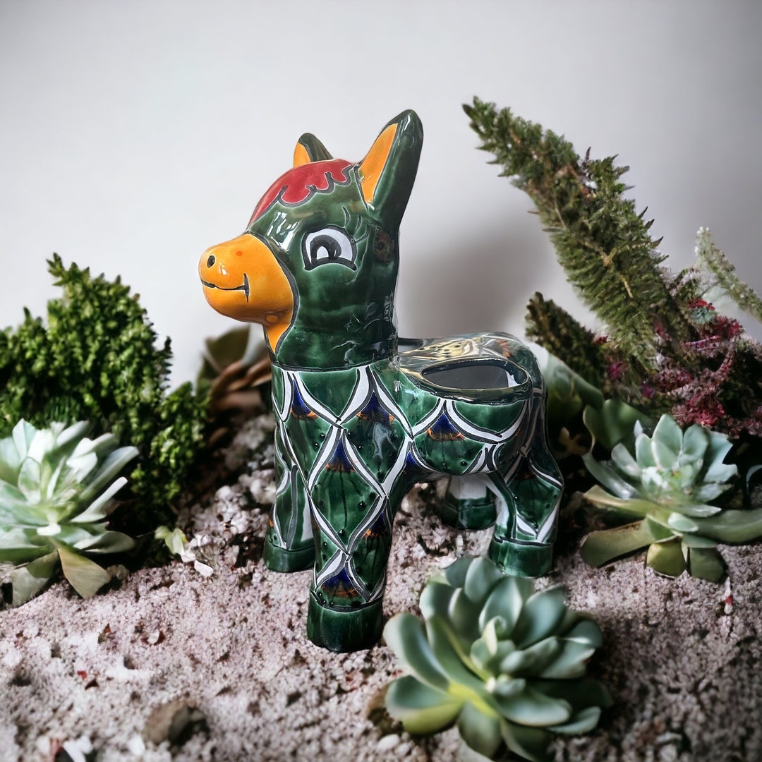 Talavera Donkey Planter Adorable Mexican Pottery Burro - Etsy