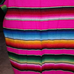 Rainbow Pink Mexican Serape Blanket Vibrant Multi-color Falsa - Etsy