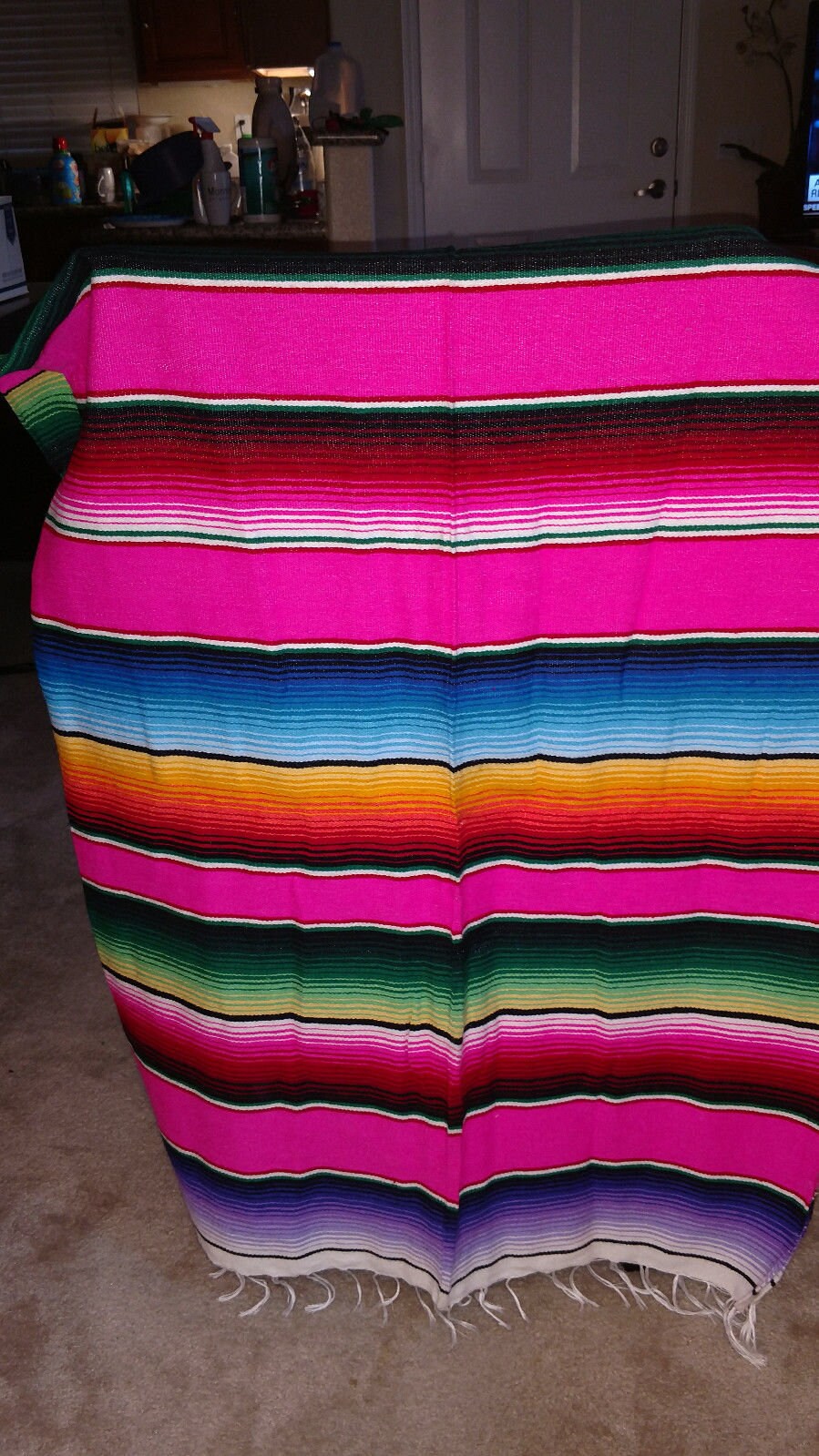 Rainbow Pink Mexican Serape Blanket multi Color Vibrant - Etsy