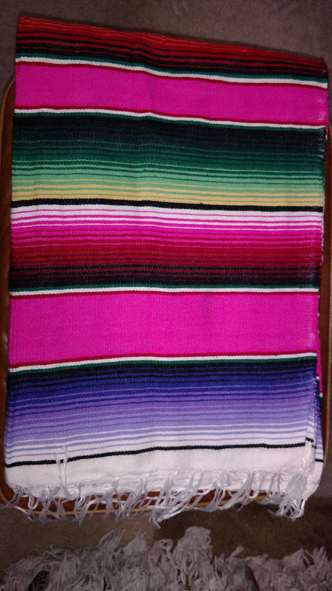 Rainbow Pink Mexican Serape Blanket multi Color Vibrant - Etsy