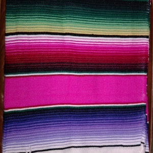 Rainbow Pink Mexican Serape Blanket Vibrant Multi-color Falsa - Etsy
