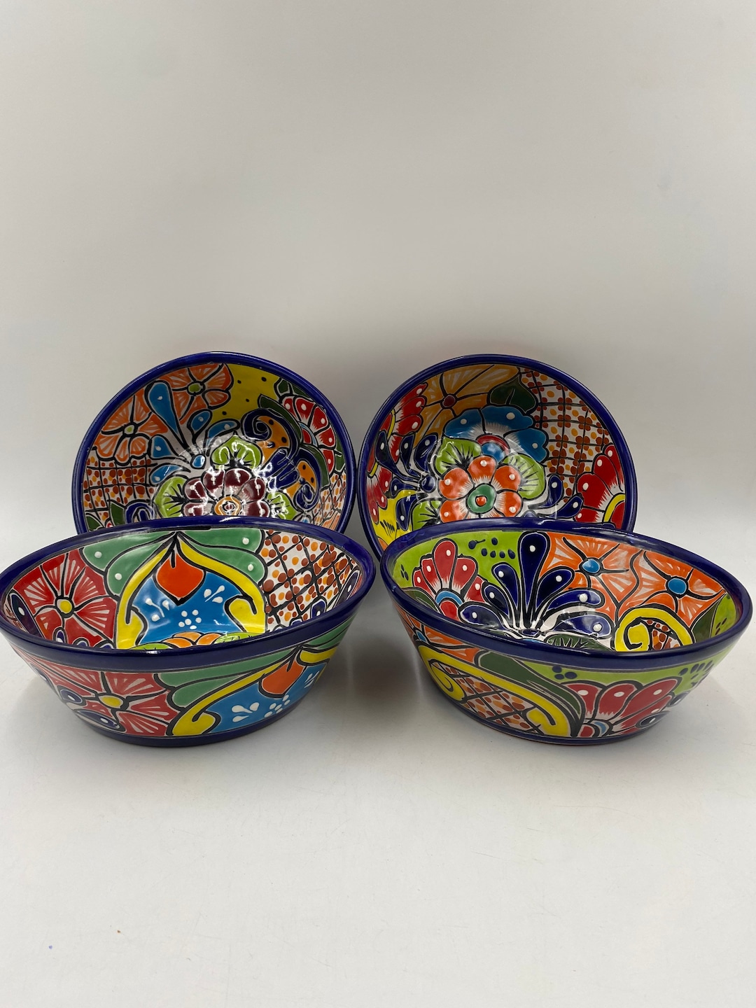 Handmade XL Talavera Stew Bowl Set Beautiful Mexican Pottery Pozole ...