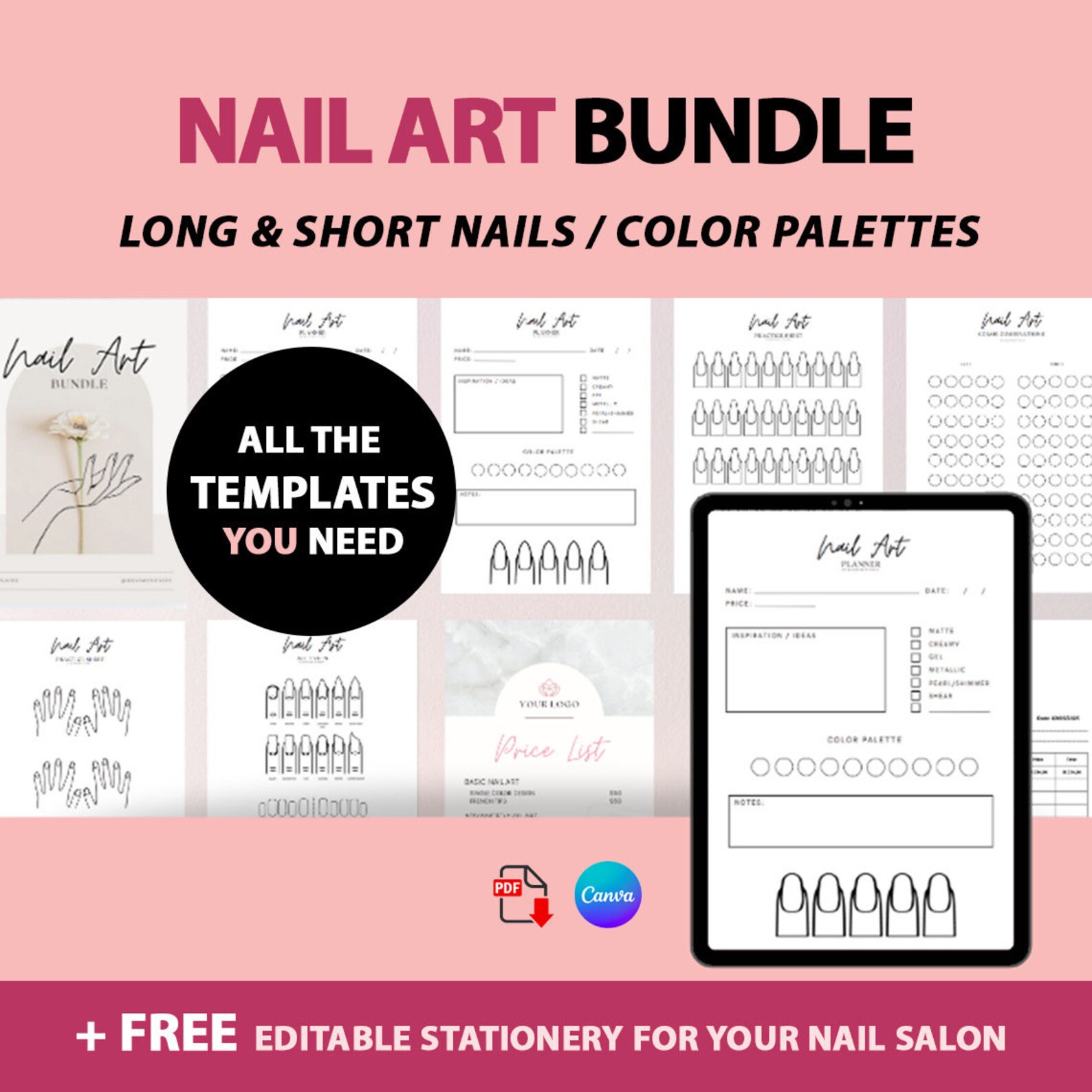Nail Art Template Bundle, Nail Design Templates Perfect for Nail ...