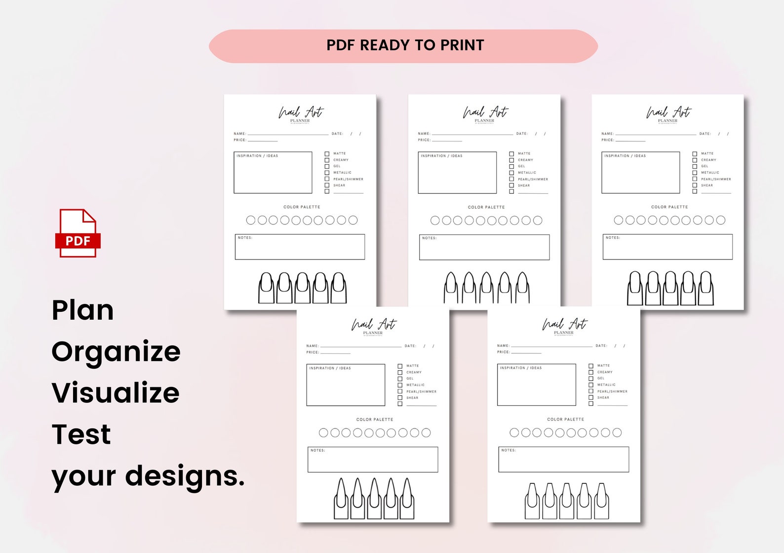 Nail Art Template Bundle, Nail Design Templates Perfect for Nail ...